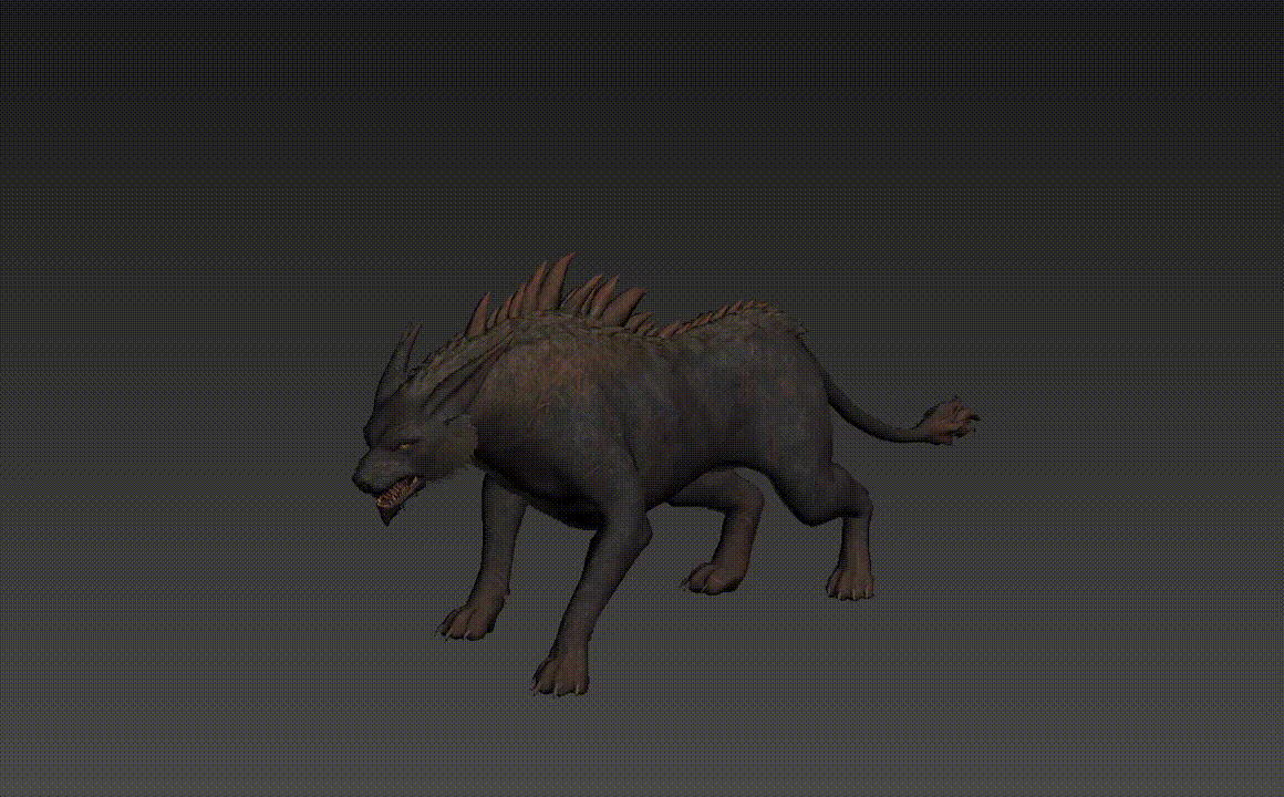 (with binding with animation) Hellhound Lava Vicious Dog 3d Model fbx ...