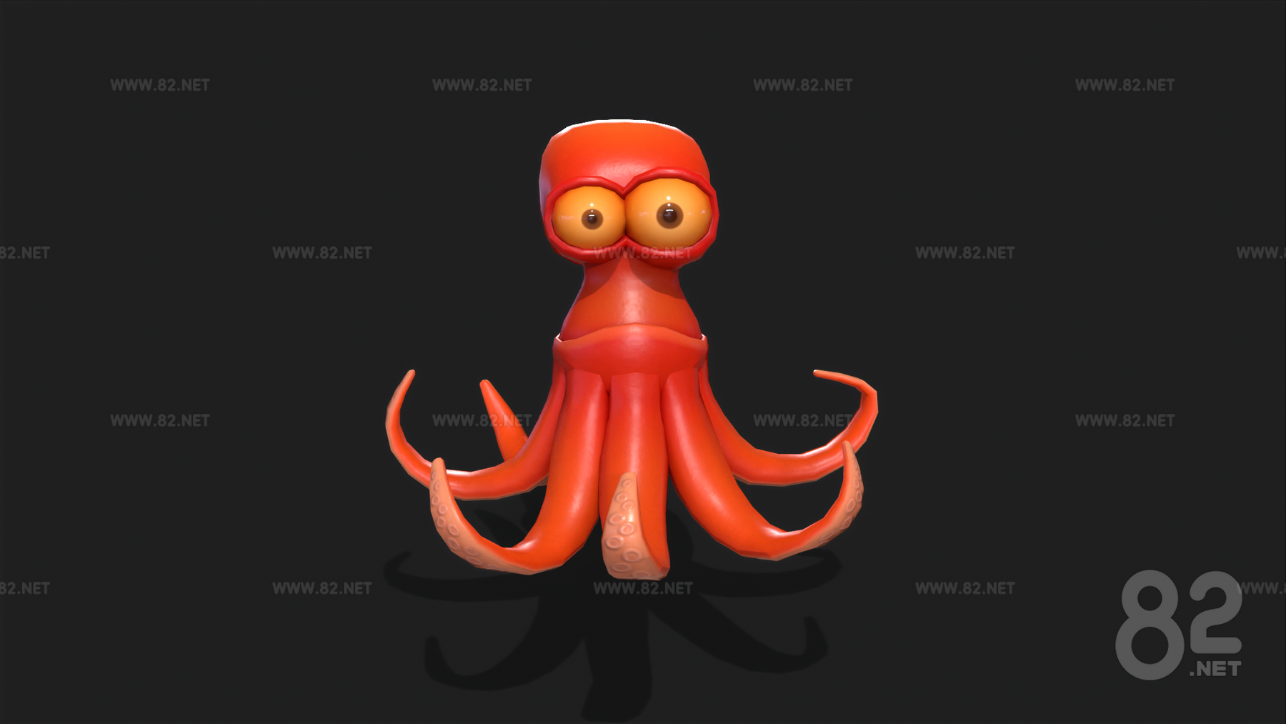 【With Animation】 Cartoon octopus mollusks 3d Model tbscene blend fbx ...