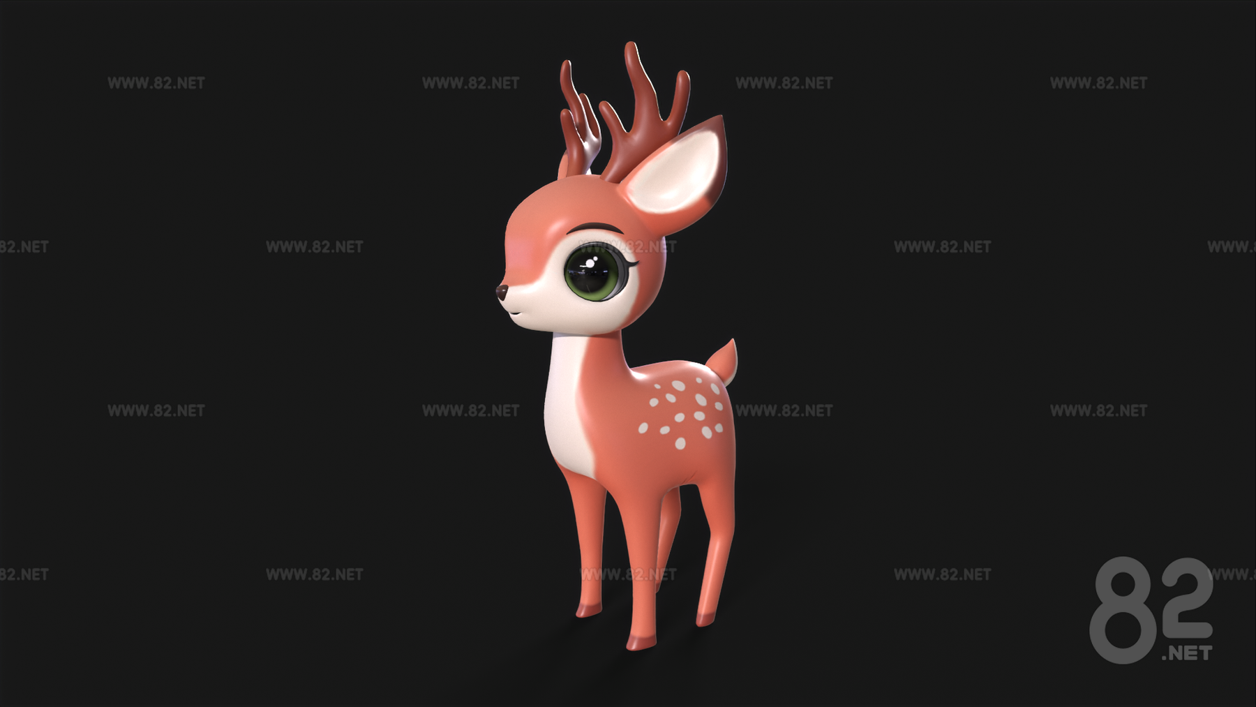 Cartoon Sika Deer Anime Fawn 3d Model tbscene fbx max ma/mb obj | 82Models