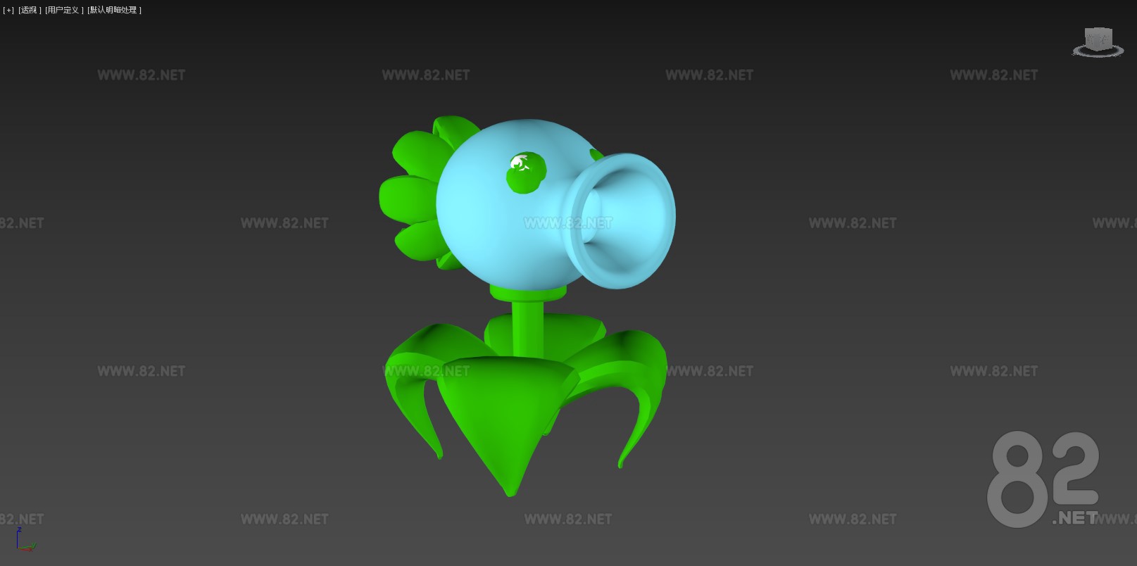 Pink Blue Pea Shooter Plant War Zombies 3d Model fbx | 82Models