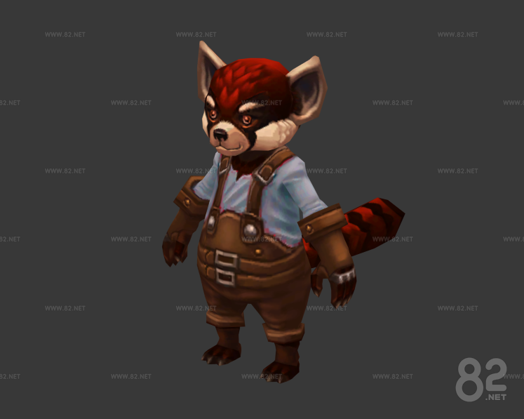 Blue Coat Raccoon Cartoon 3d Model fbx | 82Models