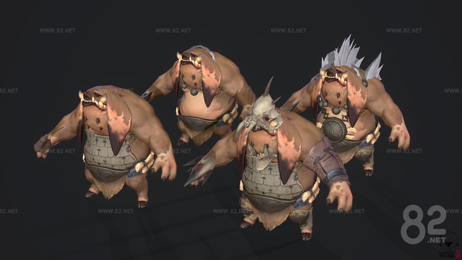 Mutated Pig Soldier 3d Model max fbx | 82Models