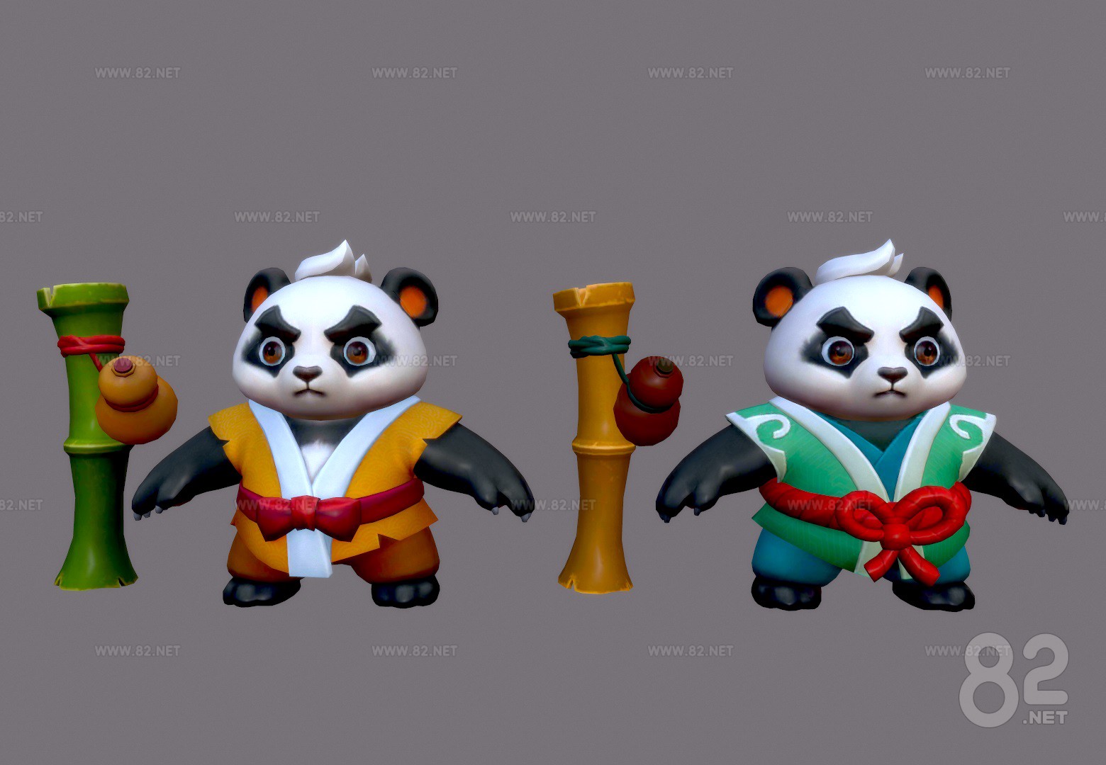 Cartoon Panda Kid 3d Model fbx max | 82Models