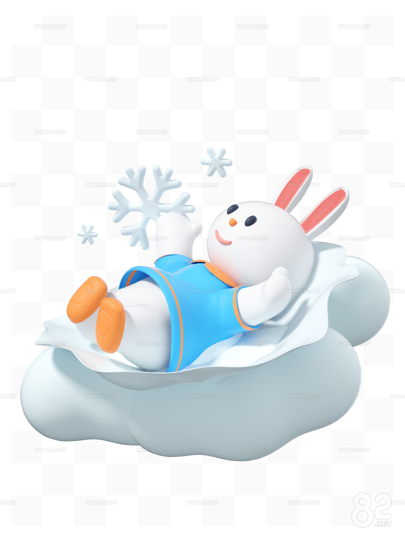 3D winter rabbit stereo cartoon 24 solar terms big cold rabbit IP image ...
