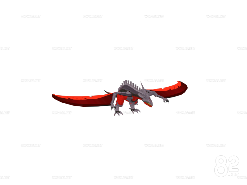 Red mechanical flying bird 3d Model fbx | 82Models