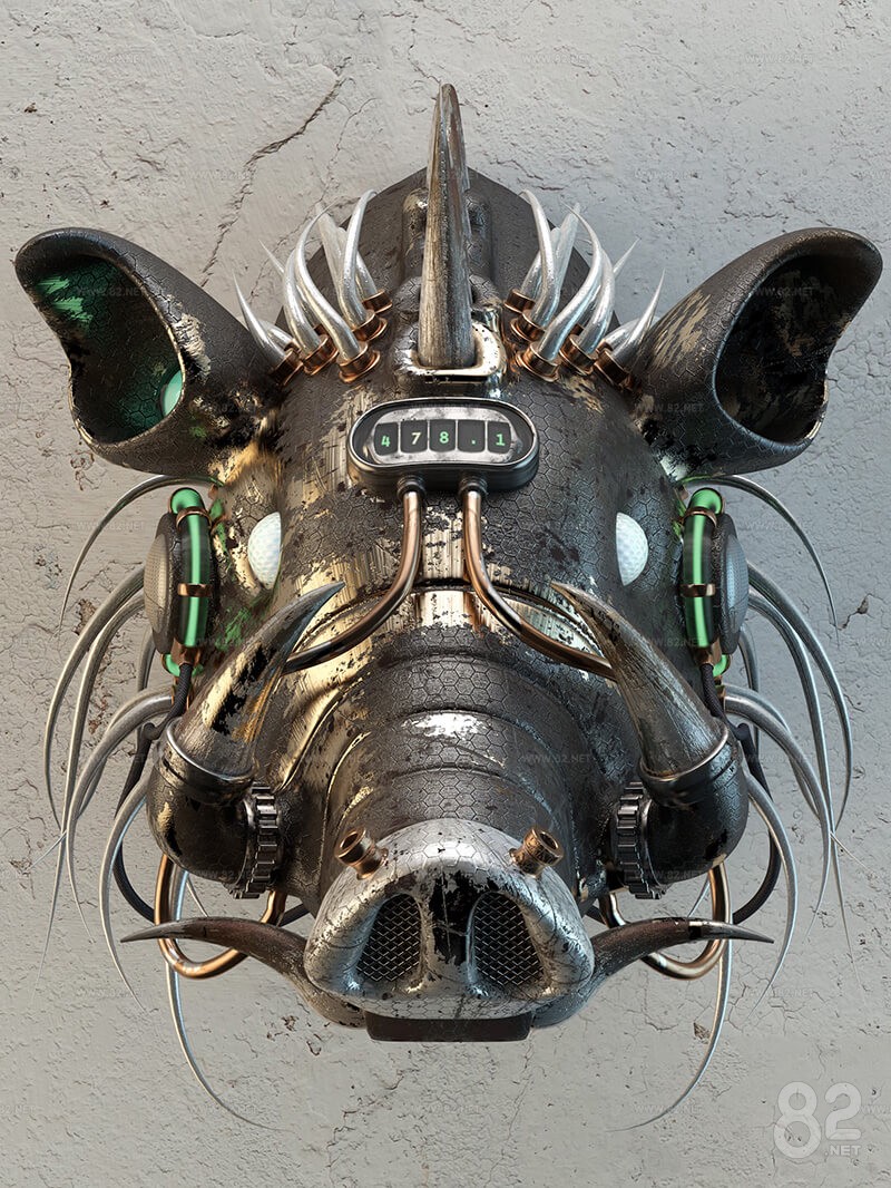 mechanical pig head model machine pig head model machine pig model ...