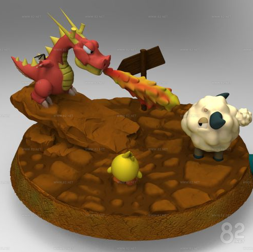 Cute fire-breathing dragon 3d Model stl | 82Models