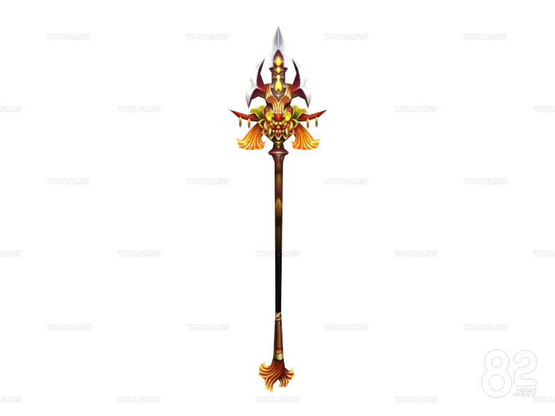 Blooded Gold Lance 3d Model fbx | 82Models