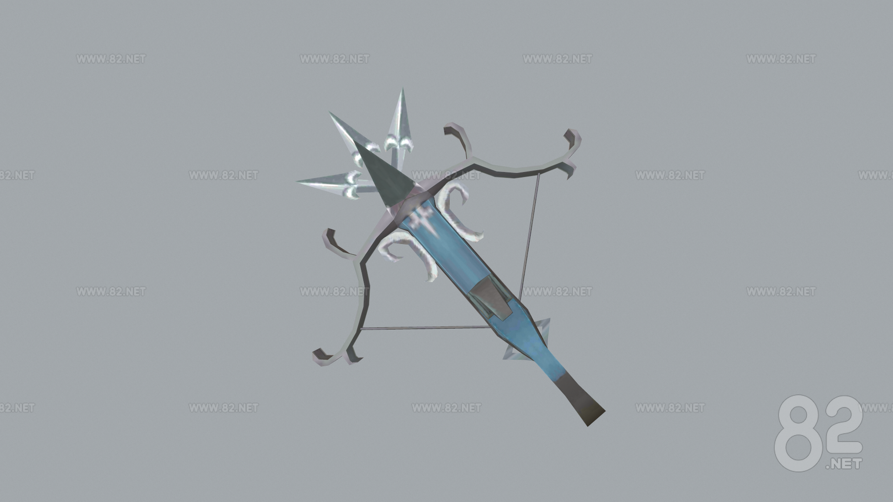 Two-dimensional model of blue wood crossbow 3d Model fbx | 82Models