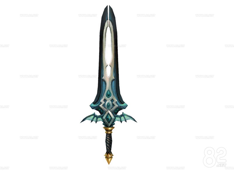 Blue Sword Game Weapons 3d Model fbx | 82Models