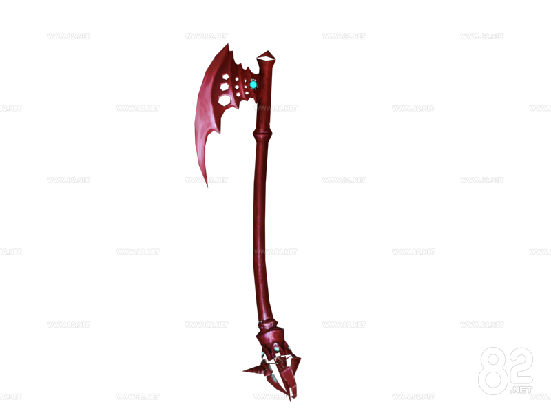 Guofeng hand-painted red sickle 3d Model fbx | 82Models