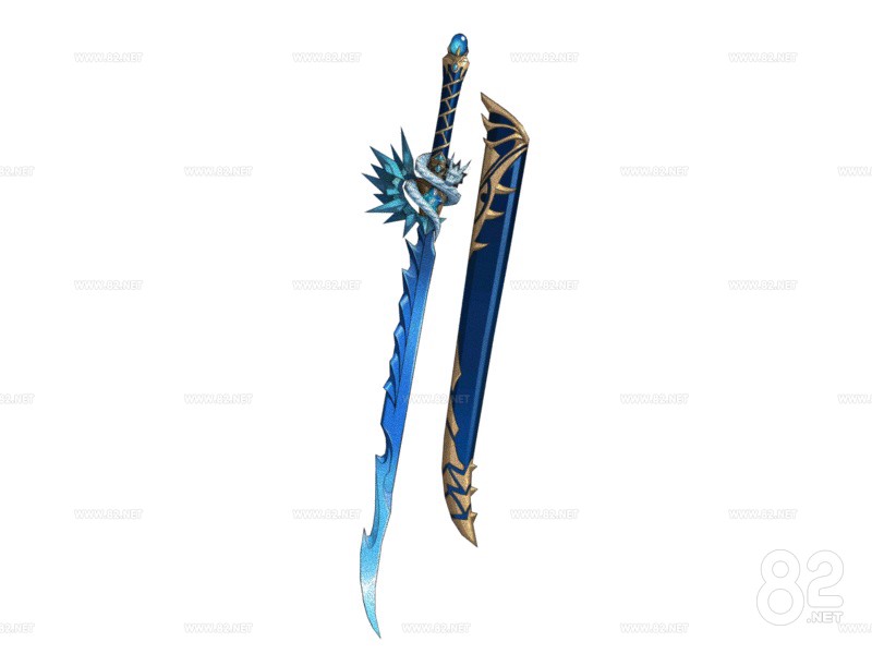 Ice Dragon Sword Weapon 3d Model fbx | 82Models