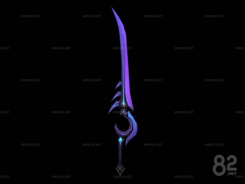 Purple Sword Game Weapon 3d Model fbx | 82Models