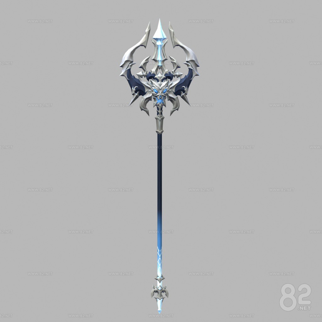 silver Demon Lance Weapon 3d Model fbx | 82Models