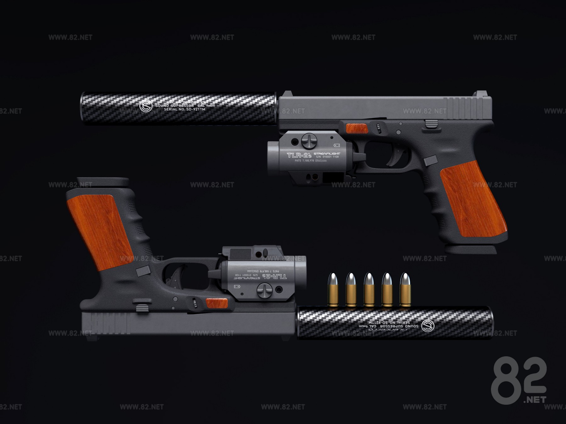 Realistic pistol 3d Model max | 82Models