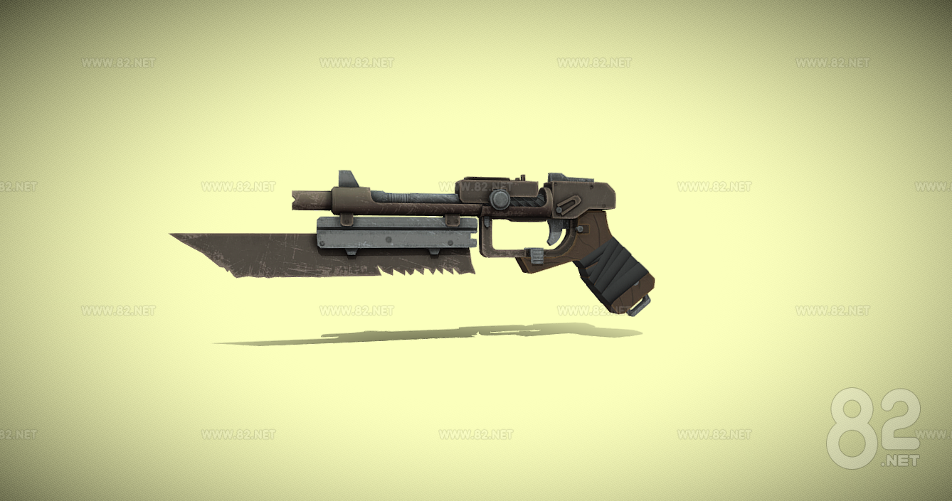 Scrap Pistol Simple Sci-Fi Pistol 3d Model fbx max ma/mb obj texture ...