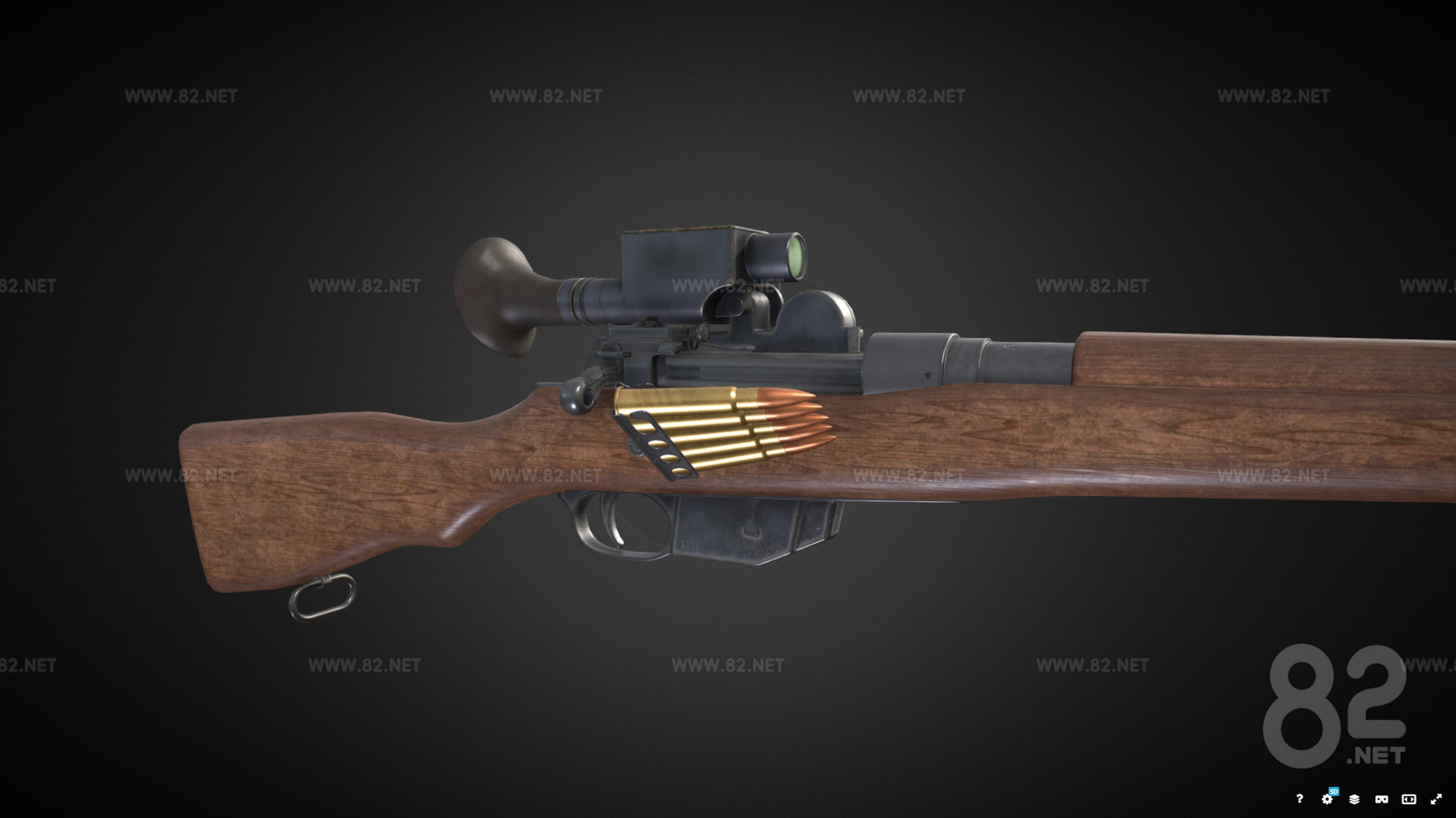 Ross rifle MK3 bolt rifle 3d Model blend fbx max | 82Models