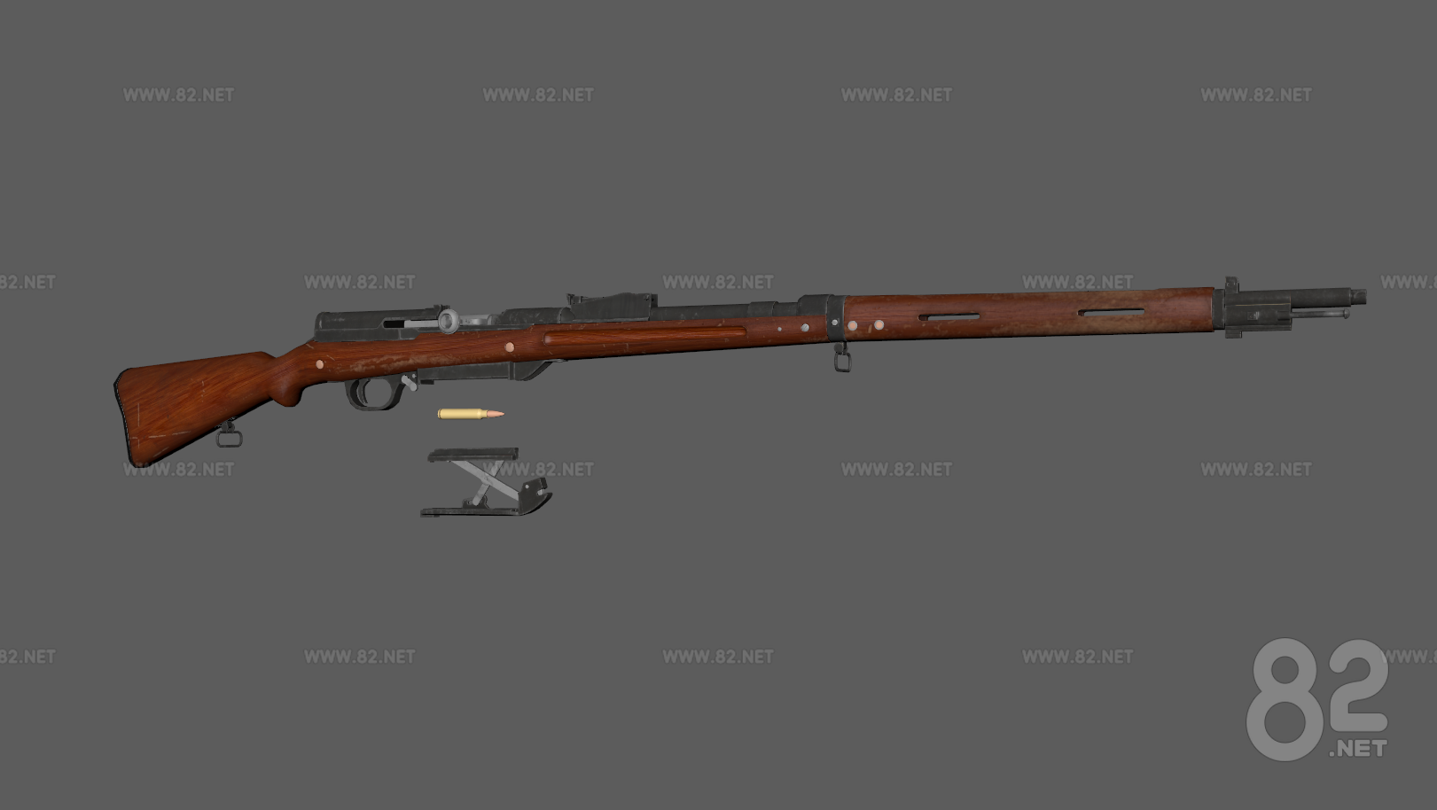 World War II Rifle Vintage Rifle 3d Model texture ma/mb max fbx obj | 82Models