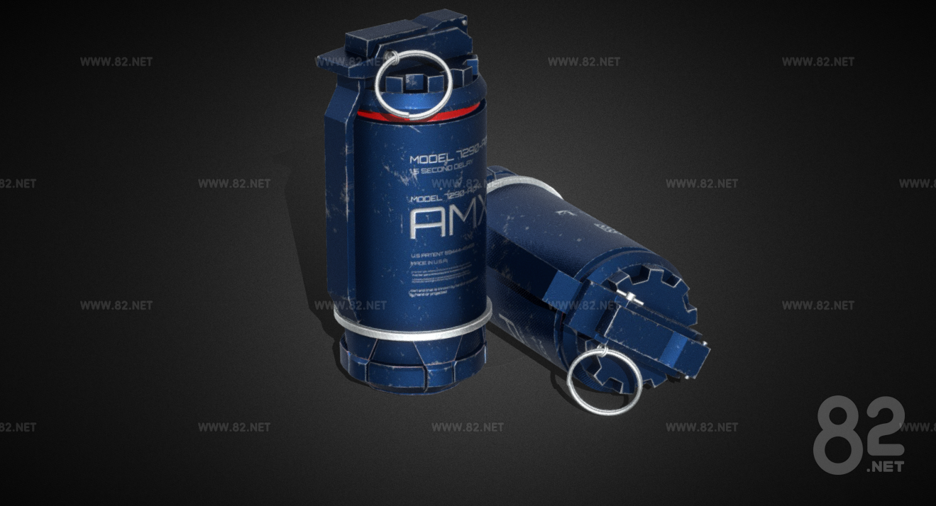 high explosive grenade sci-fi grenade 3d Model dae fbx max ma/mb obj ...