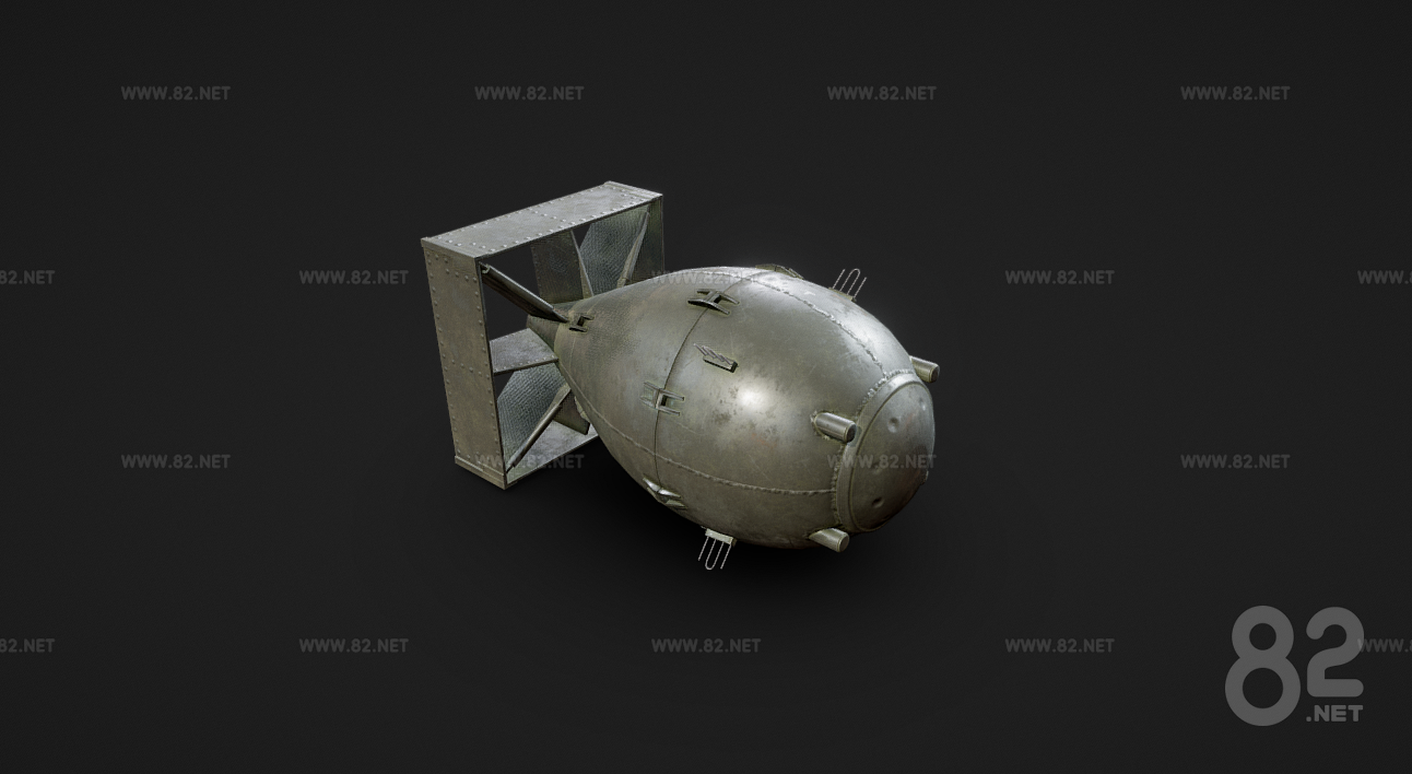 atomic bomb fat man nuclear bomb 3d Model fbx max ma/mb obj texture ...