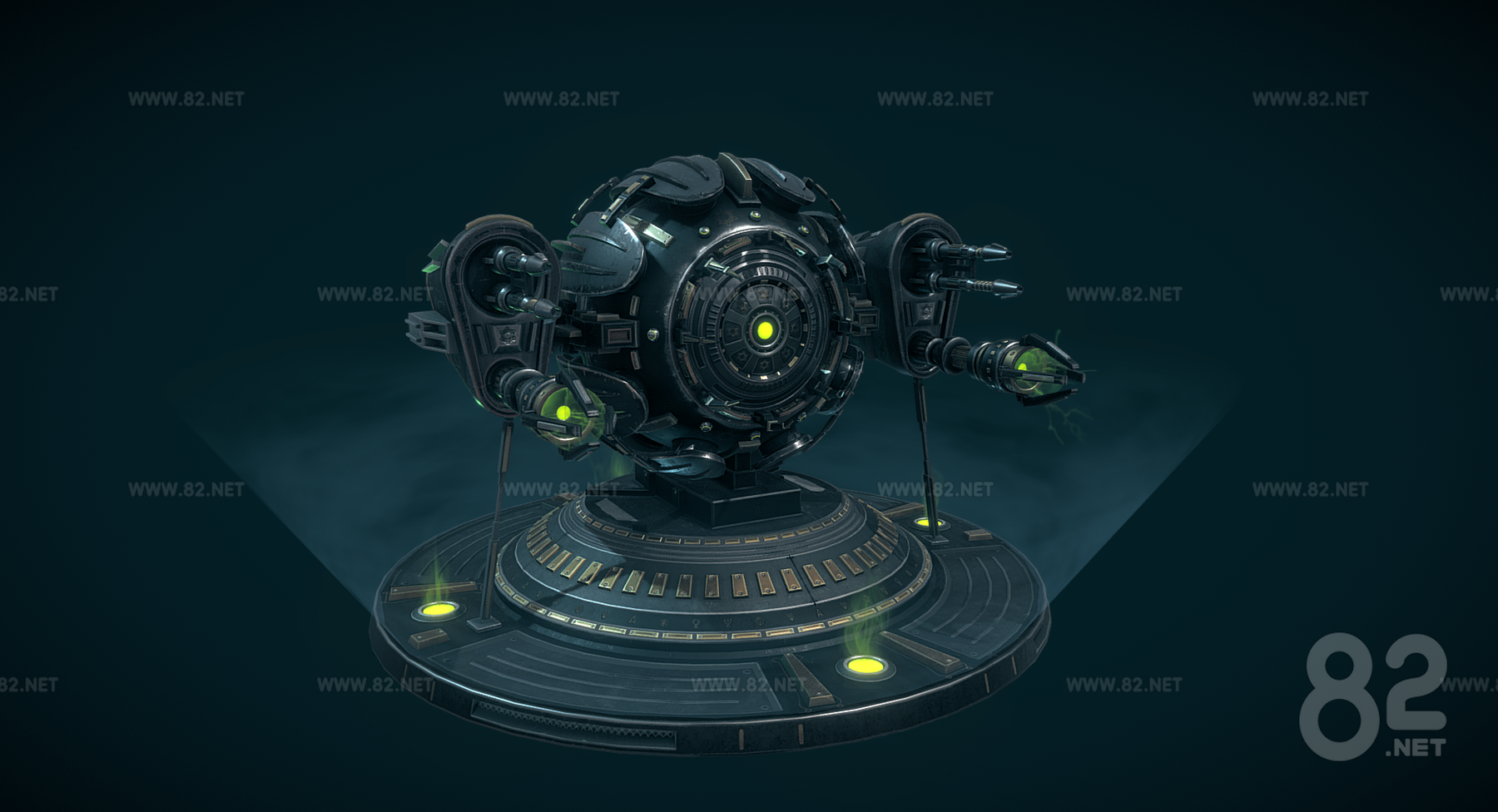 Mechanical Turret Heavy Machine Gun 3d Model fbx max obj | 82Models