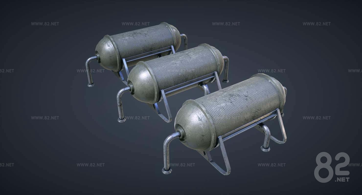 Horizontal tank industrial tank 3d Model texture ma/mb max fbx obj | 82Models
