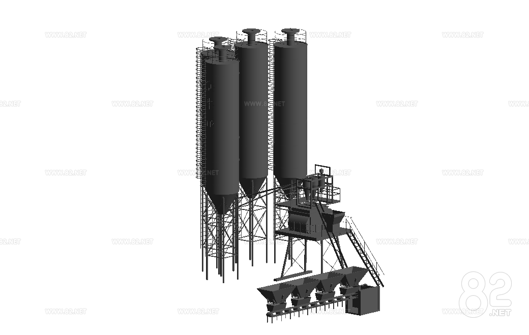 BIM model of mixing station, Revit model 3d Model other | 82Models