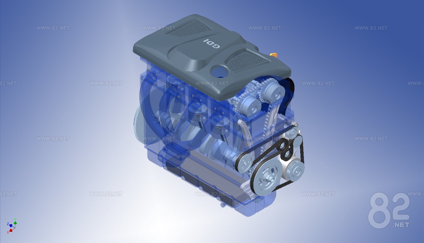 GDI simple engine model 3D drawing in STP format 3d Model step/stp ...