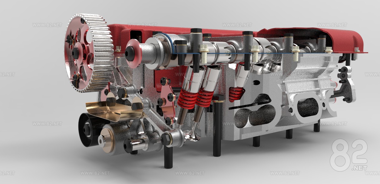 2.0L four-cylinder engine V4 3d Model step/stp | 82Models