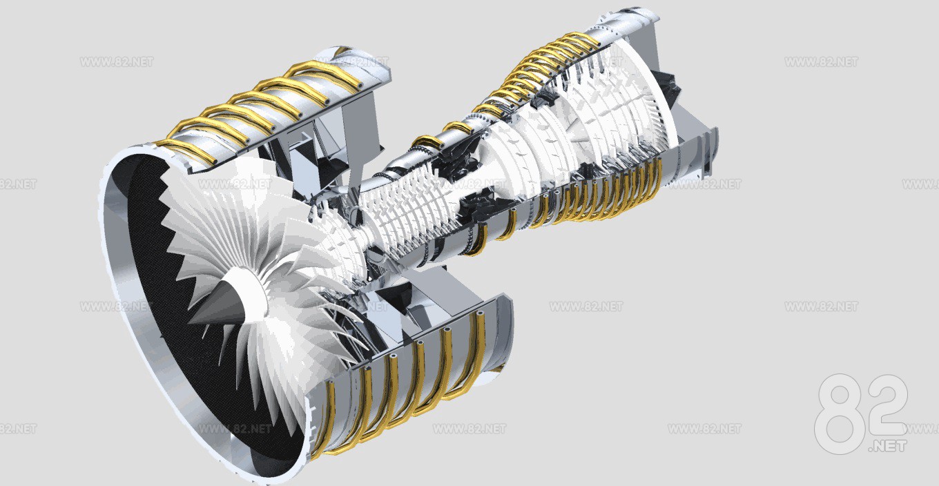 V2500 Turbofan Engine Model Mechanical Design Drawing Data 3d Model ige/igs/iges | 82Models