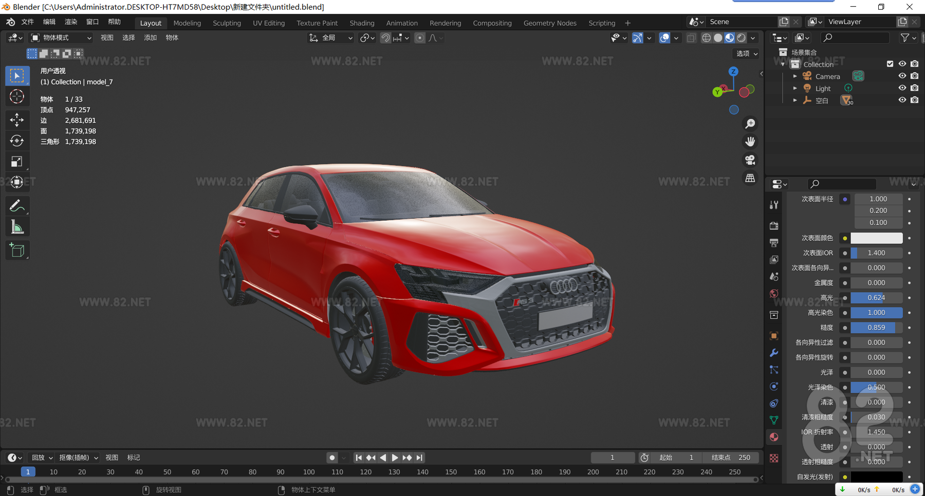 2021 Audi 3d Model blend max fbx c4d | 82Models