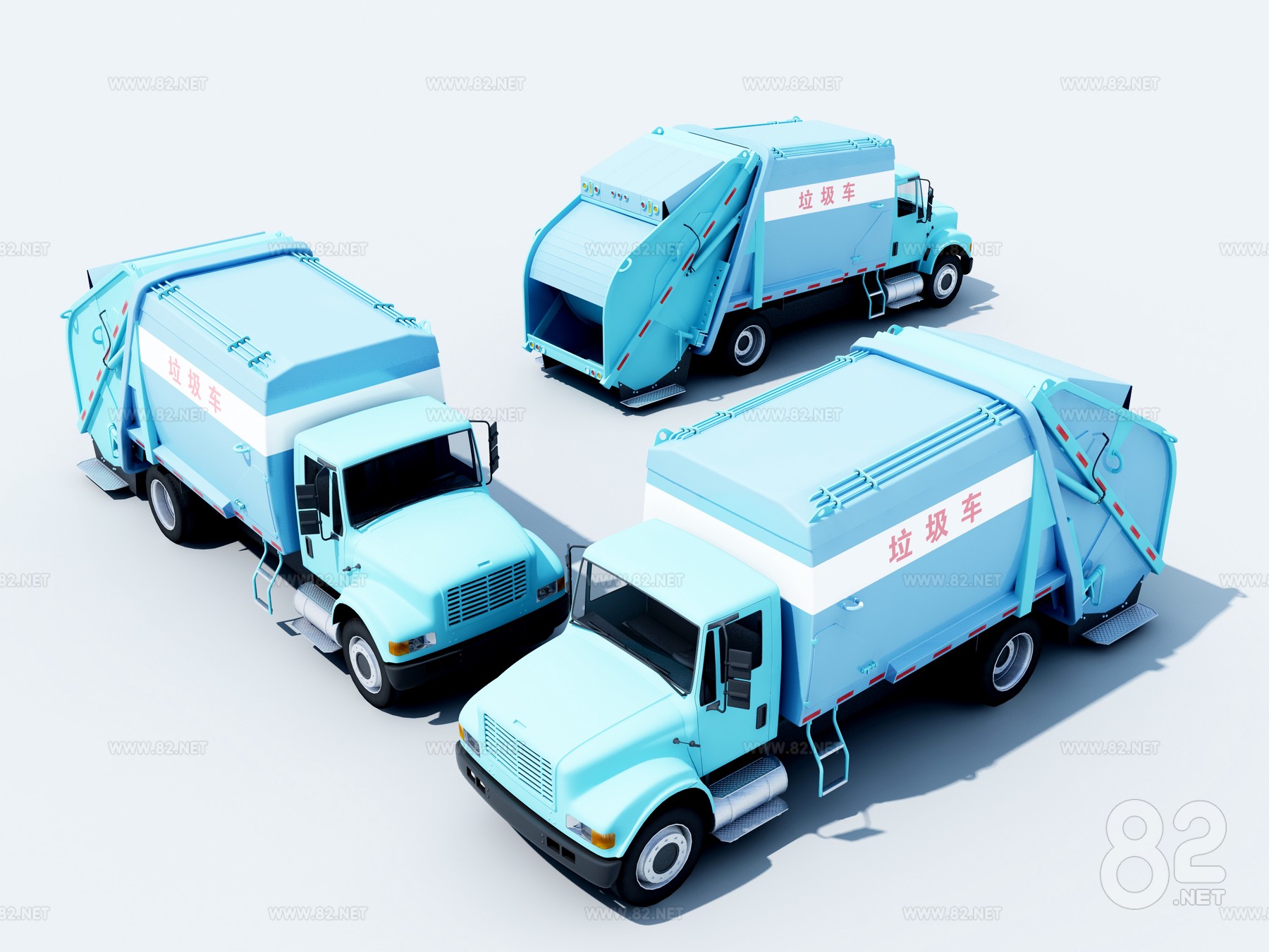 Modern garbage truck 3d Model max | 82Models