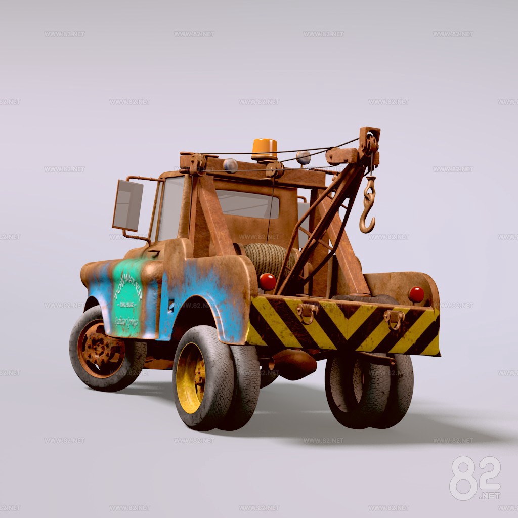 Cartoon Trailer Wrecker 3d Model blend | 82Models