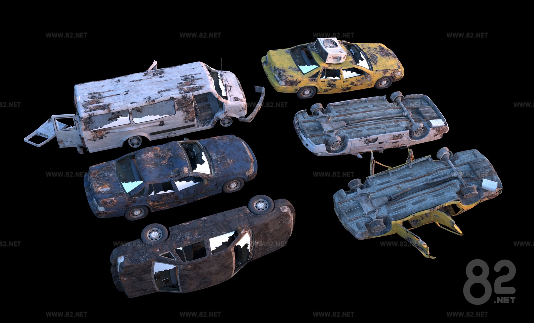 scrapped car abandoned car 3d Model max fbx | 82Models