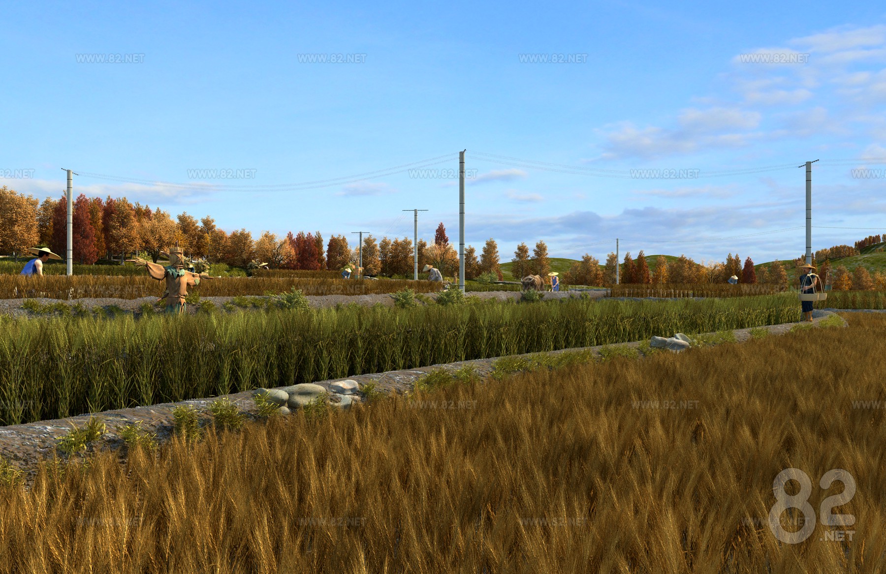 Natural Scene Wheat Field 3d Model max | 82Models