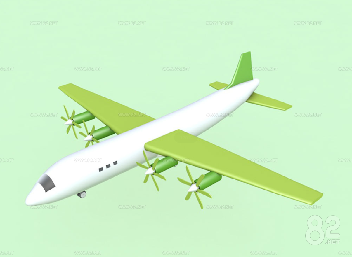 Cartoon plane biplane cartoon plane 3d Model c4d | 82Models