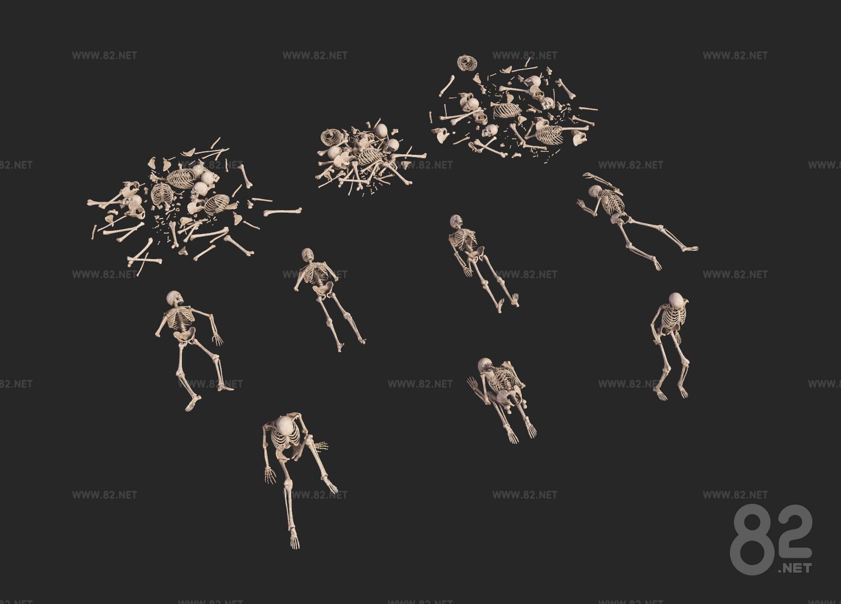 Skeleton pile of dead bones 3d Model fbx max tbscene 贴图 | 82Models
