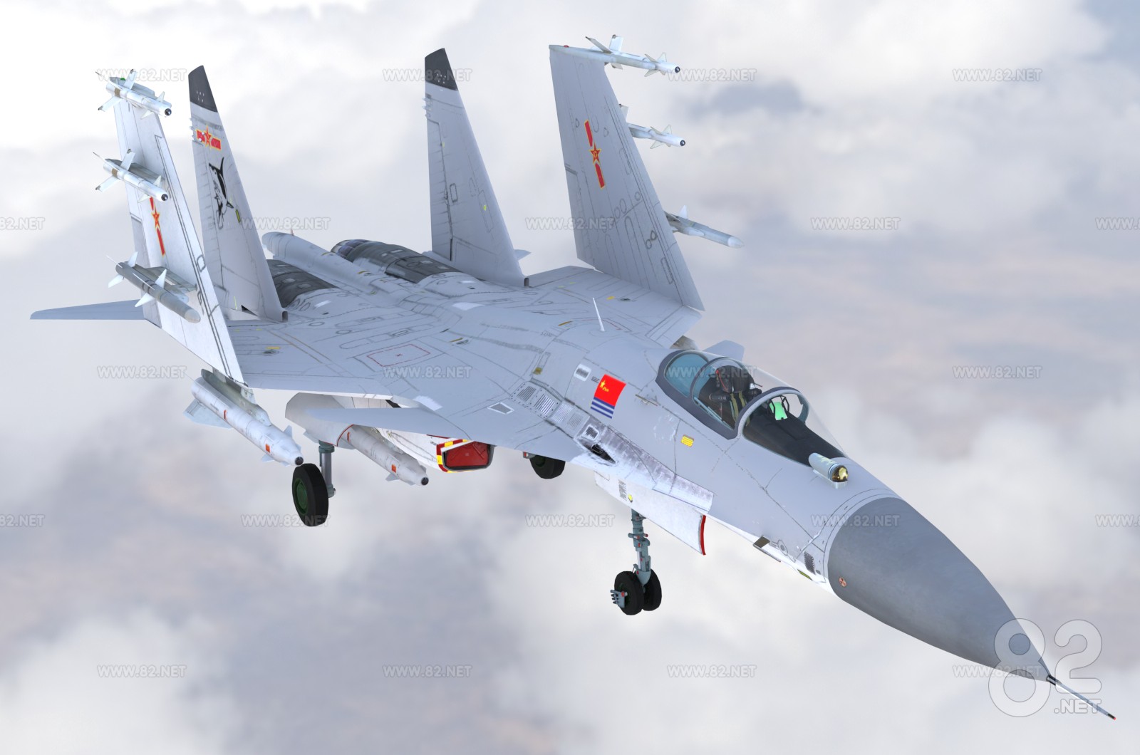 J15 J-15 Chinese Air Force Flying Shark Carrier Fighter Aircraft 3d Model max | 82Models