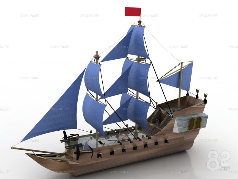 Big Blue Sailing Boat 3d Model max | 82Models