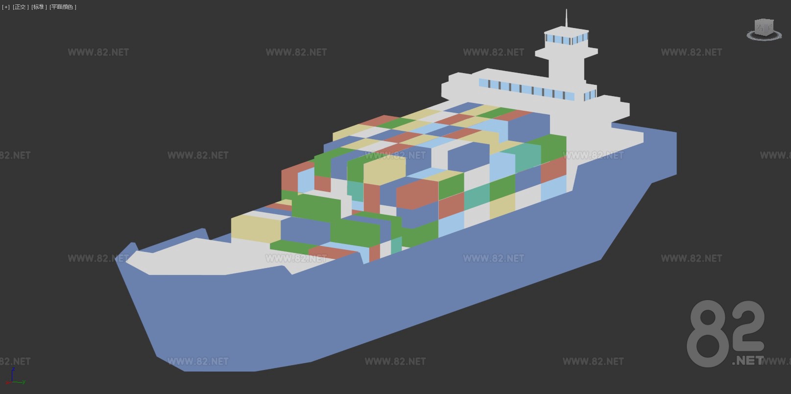 Port Transport Ship Cartoon Style 3d Model fbx | 82Models
