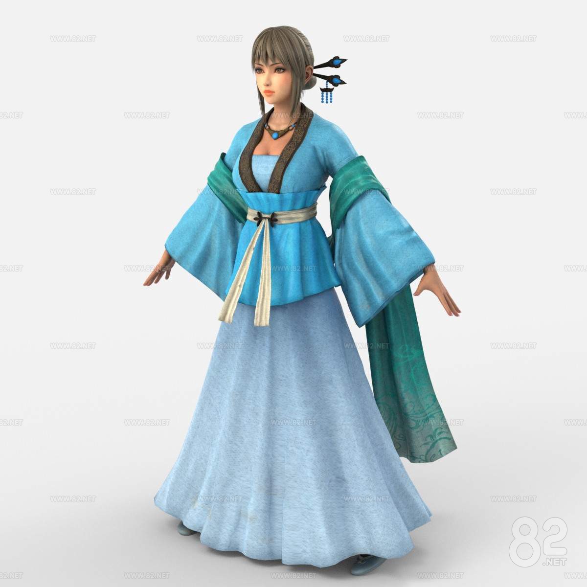 Ancient costume beauty 3d Model ma/mb fbx obj | 82Models