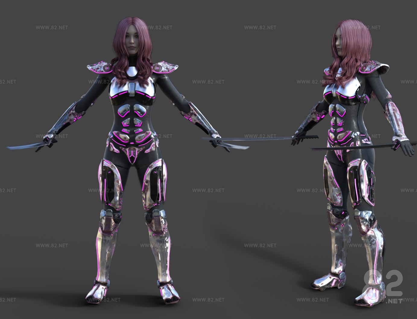 Future Samurai Warrior Game Characters 3d Model ma/mb | 82Models