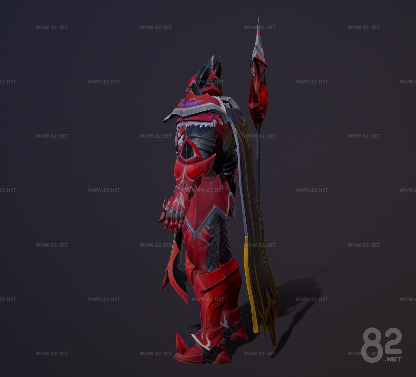Dark Blood Dragon Slayer Warrior Red Armor 3d Model max | 82Models