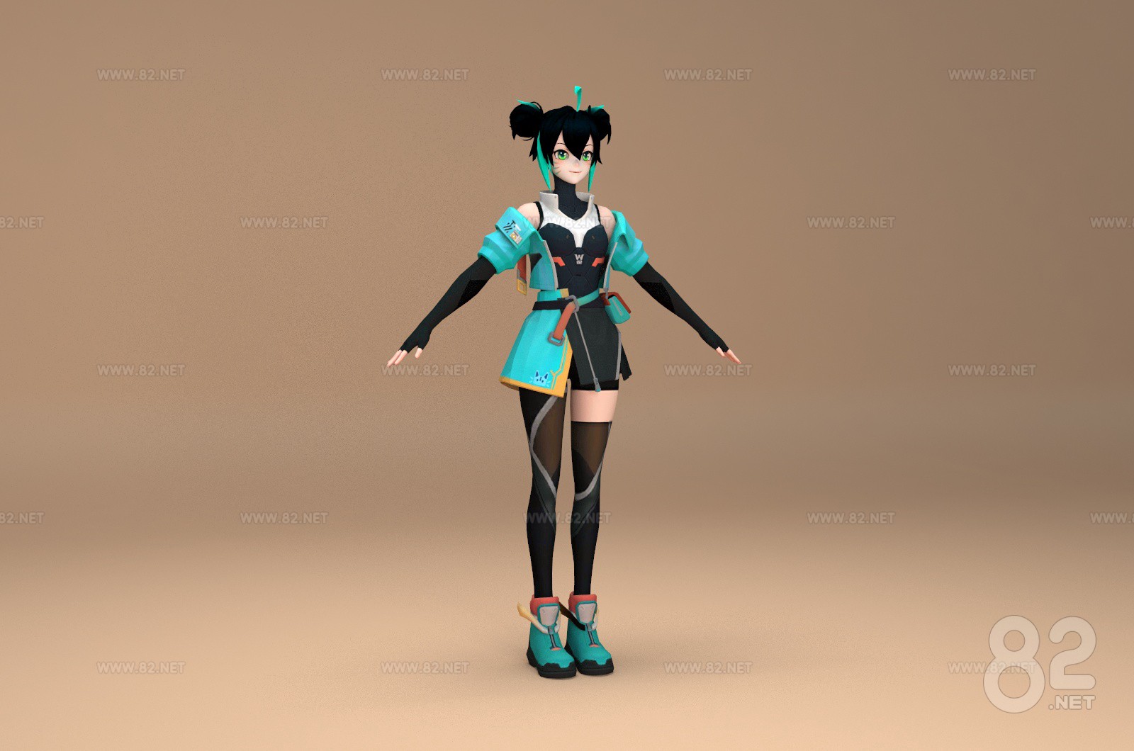 Anime Style Kung Fu Girl Bip Skeleton Binding 3d Model max | 82Models