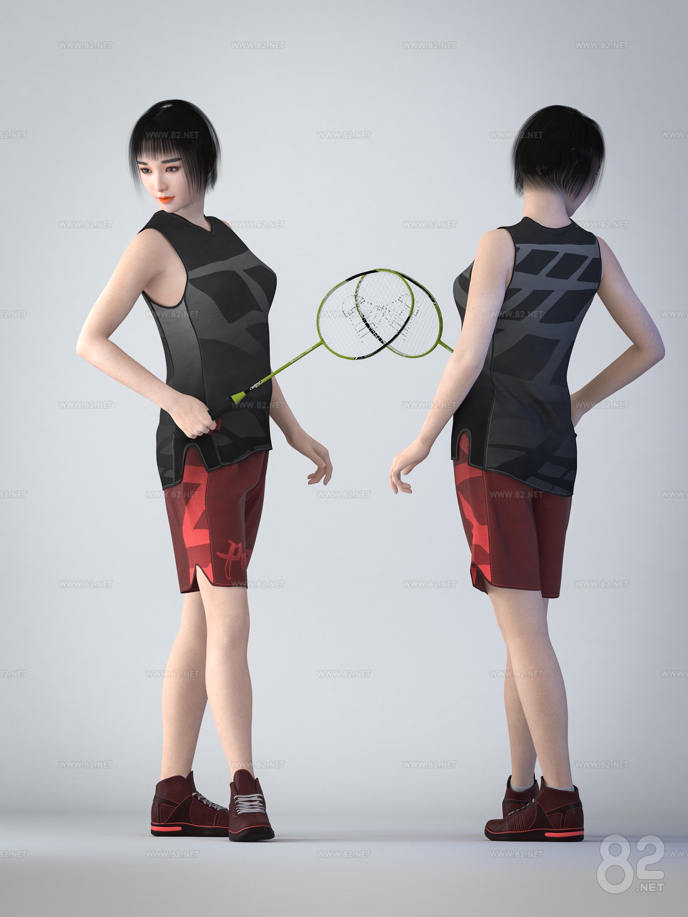 realistic badminton athlete 3d Model max | 82Models