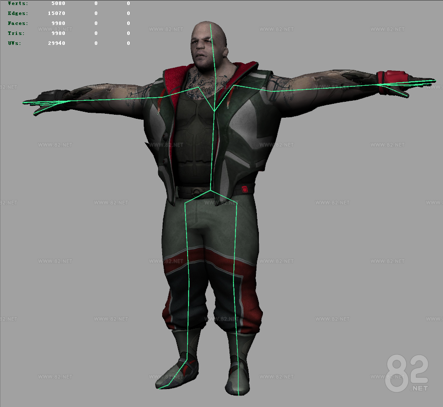Big fat male model with bones 3d Model fbx | 82Models