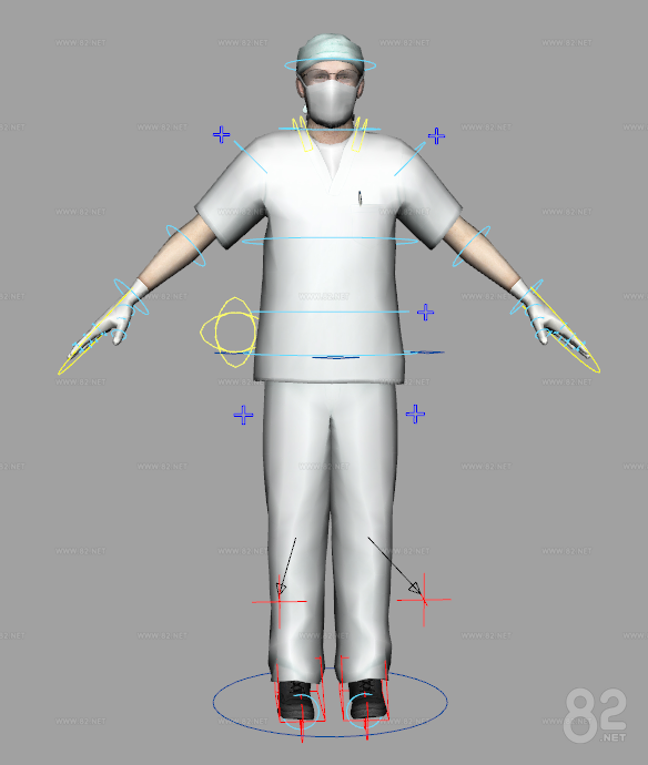maya binding male doctor 3d Model ma/mb | 82Models