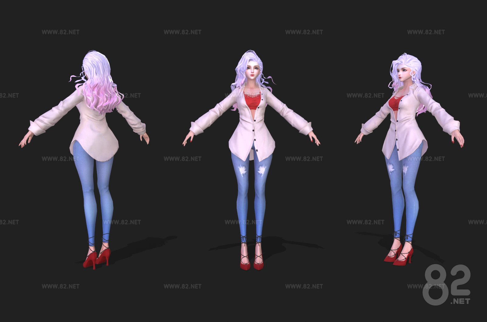 Female human body digital person 3d Model fbx max ma/mb tbscene | 82Models