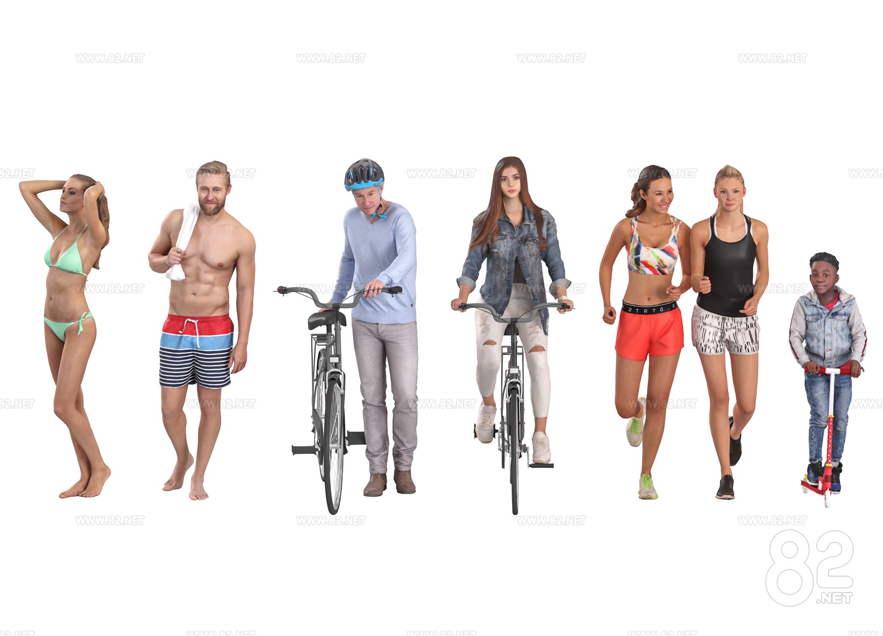 Modern characters Realistic characters 3d Model max | 82Models