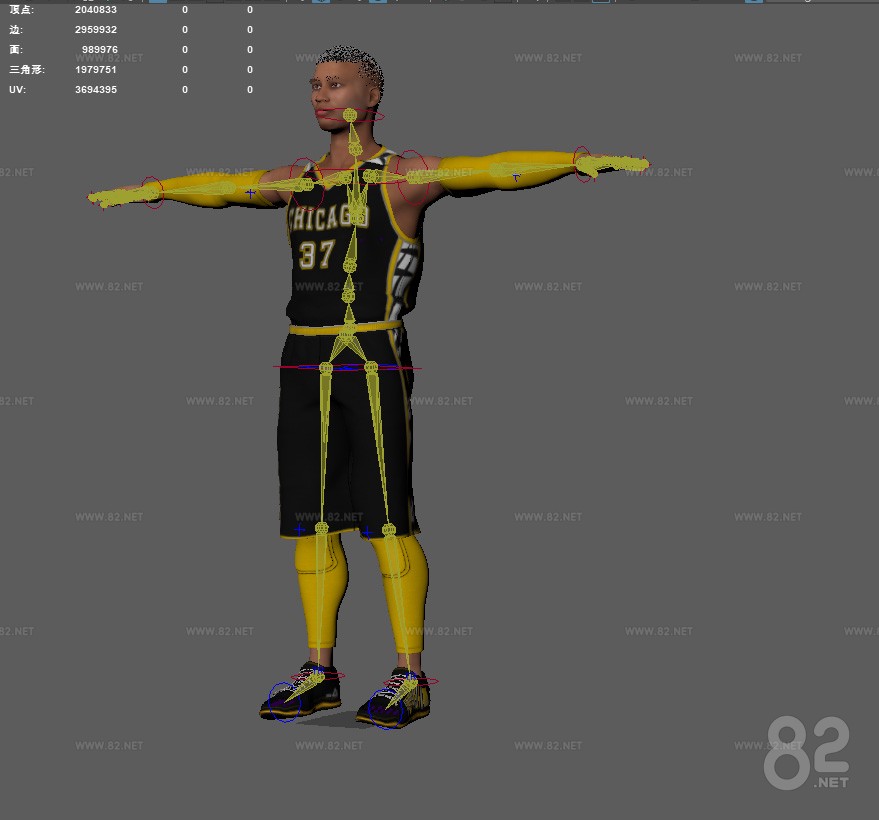 basketball player black player 3d Model ma/mb | 82Models